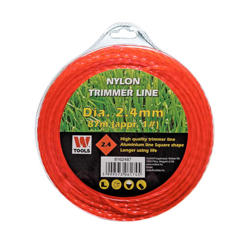 Fűnyíró damil 2,4mm 87m csavart négyszög profi Trimmer Line | Wolker Szerszám Nagykereskedés